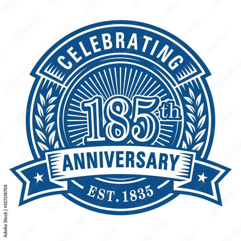 185 years of celebrations design template. 185th anniversary logo ...