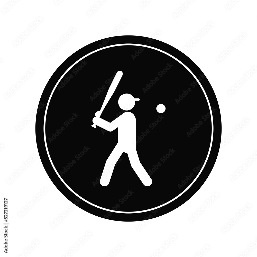 Baseball player vector silhouette. Isolated batter icon Stock Vector ...