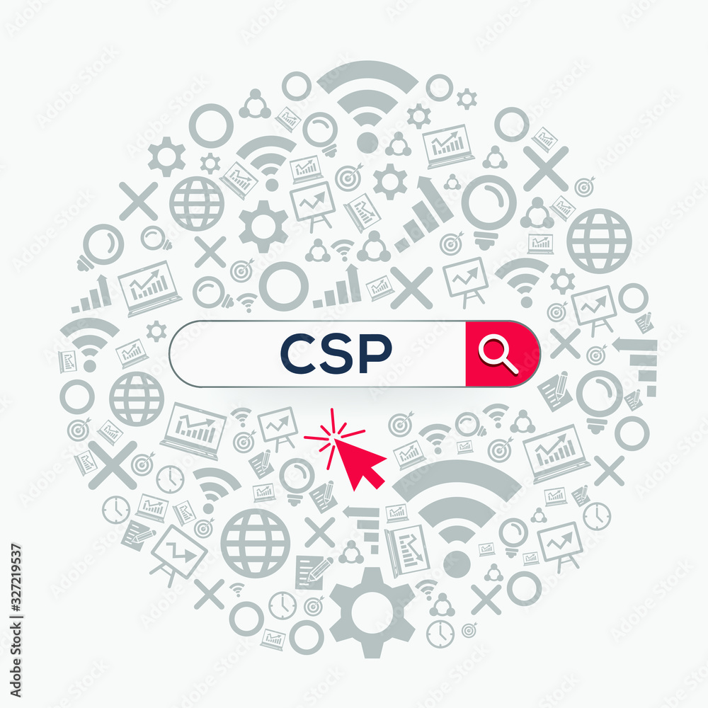 CSP mean (cloud service provider) Word written in search bar ,Vector ...