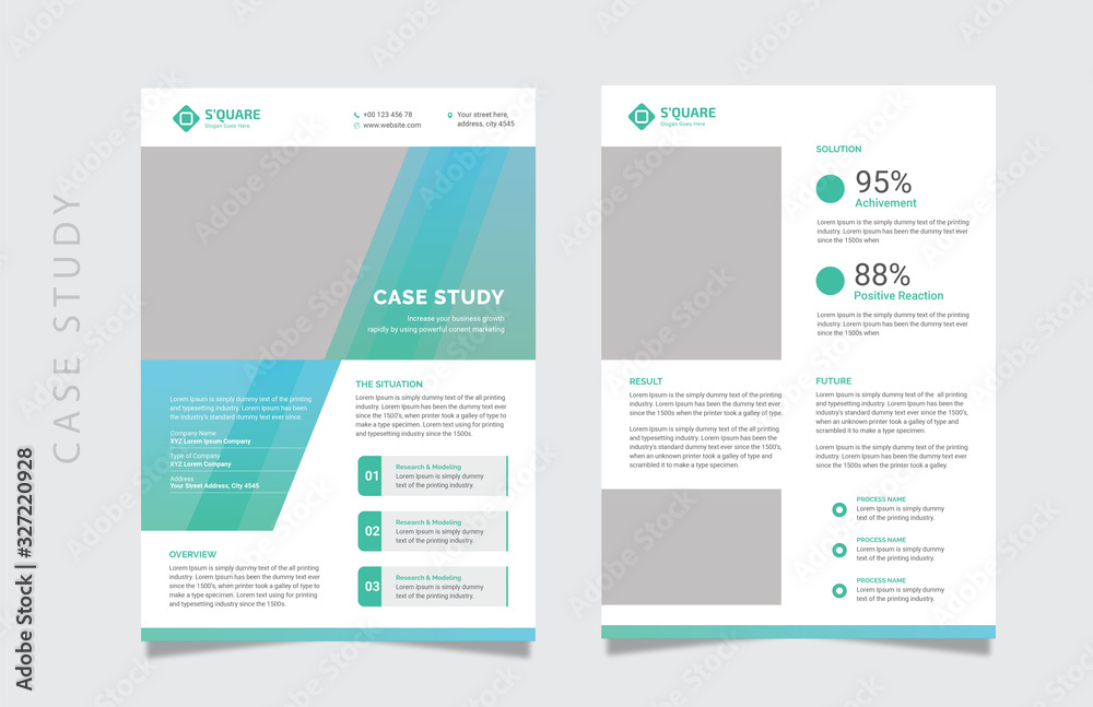case study template with minimal design Stock Vector | Adobe Stock