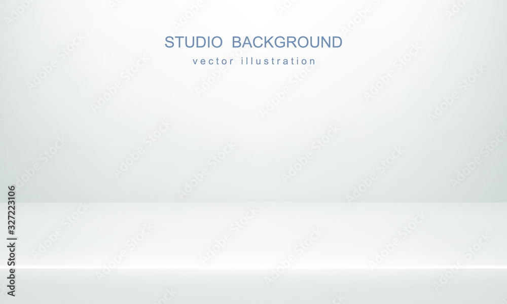 White studio background. Empty space, mock up. Vector 3D backdrop Stock ...