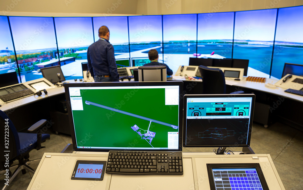 Air traffic control simulator Stock Photo | Adobe Stock