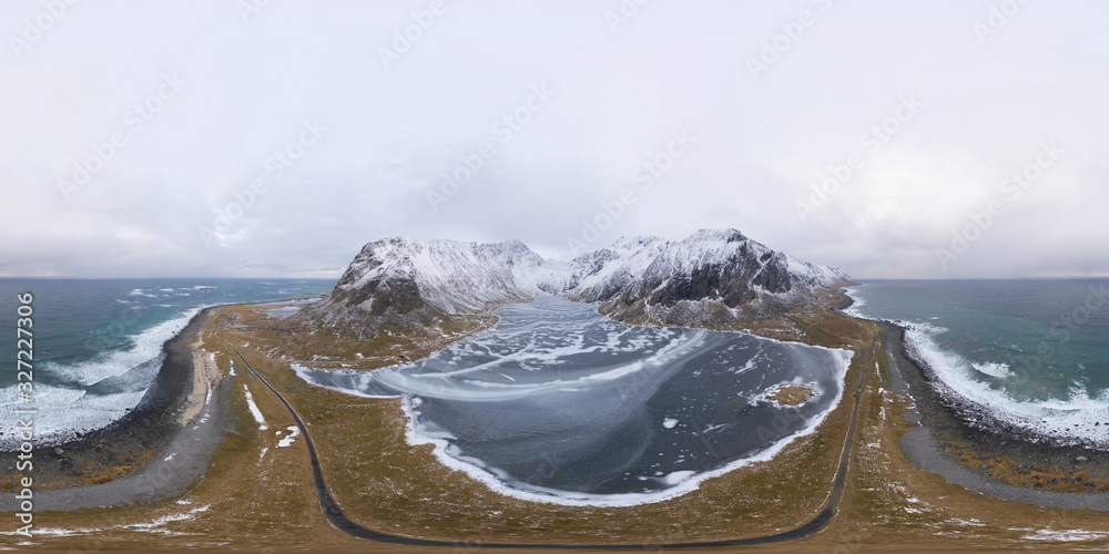 360 panorama by 180 degrees angle seamless panorama of aerial view of ...