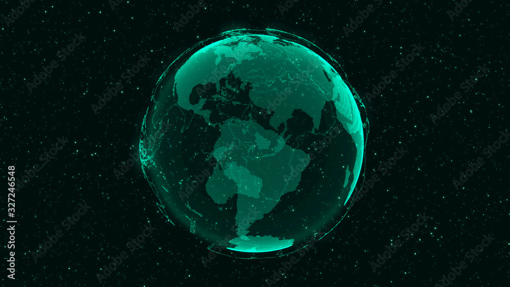 3D Digital Earth shows concept of global network Stock Photo | Adobe Stock