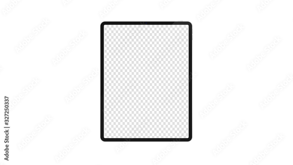 Tablet with transparent background. Realistic vector illustration for ...