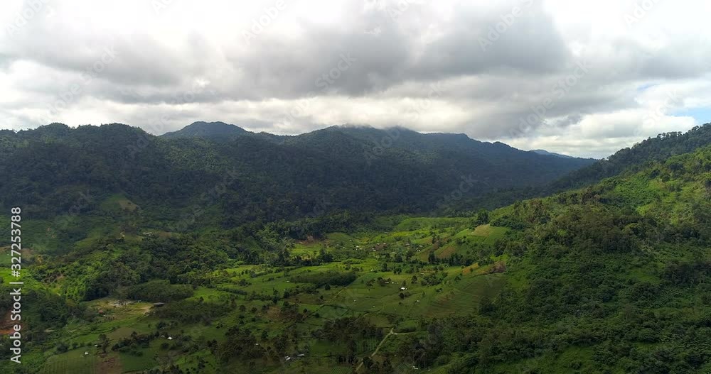 Vídeo do Stock: Flying over a rain forest valley at Raub, Malaysia. An ...