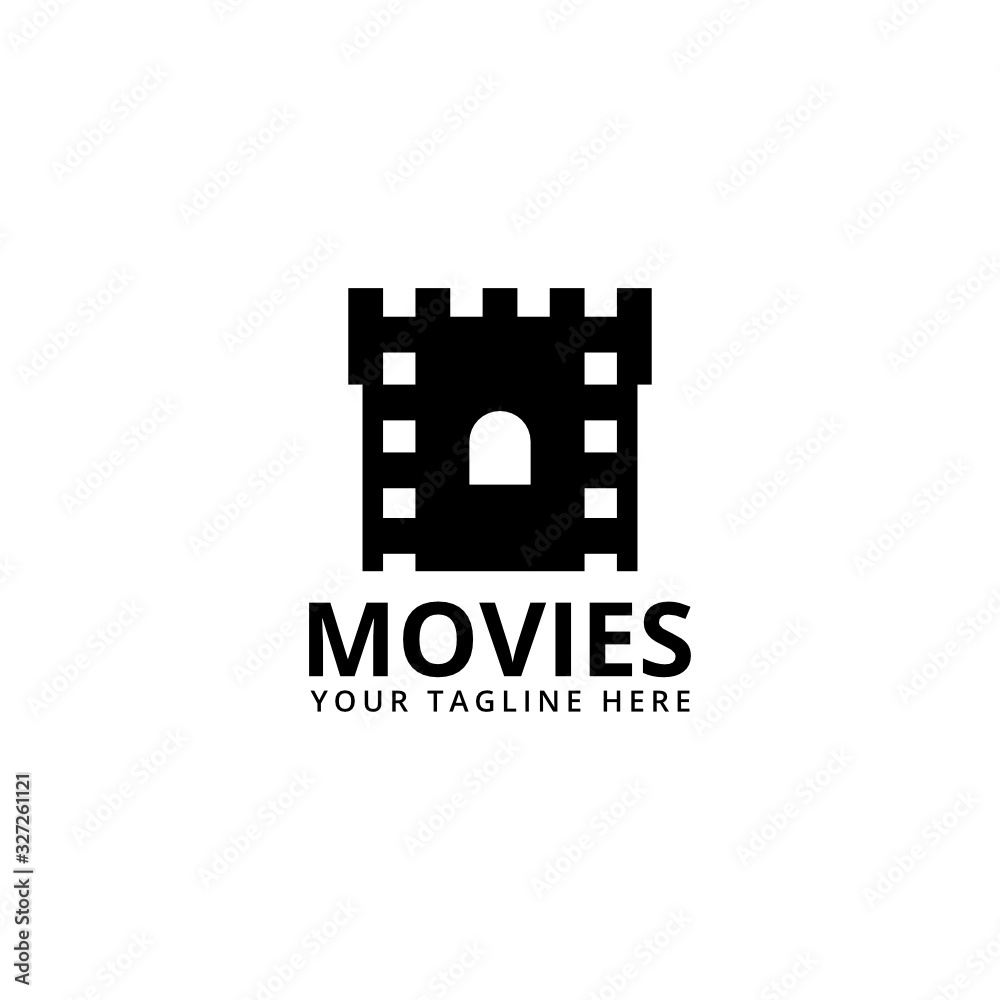 kingdom castle creative movie logo vector. cinema logo vector Stock ...