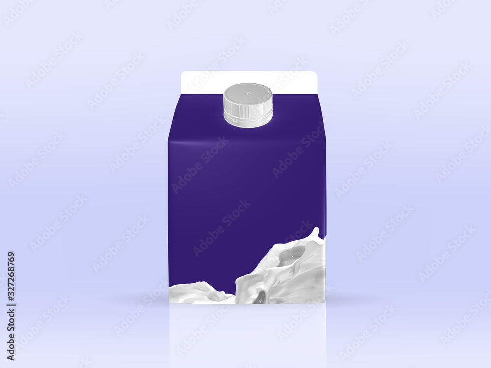 Box milk mockup 3D rendering realistic Stock Illustration | Adobe Stock