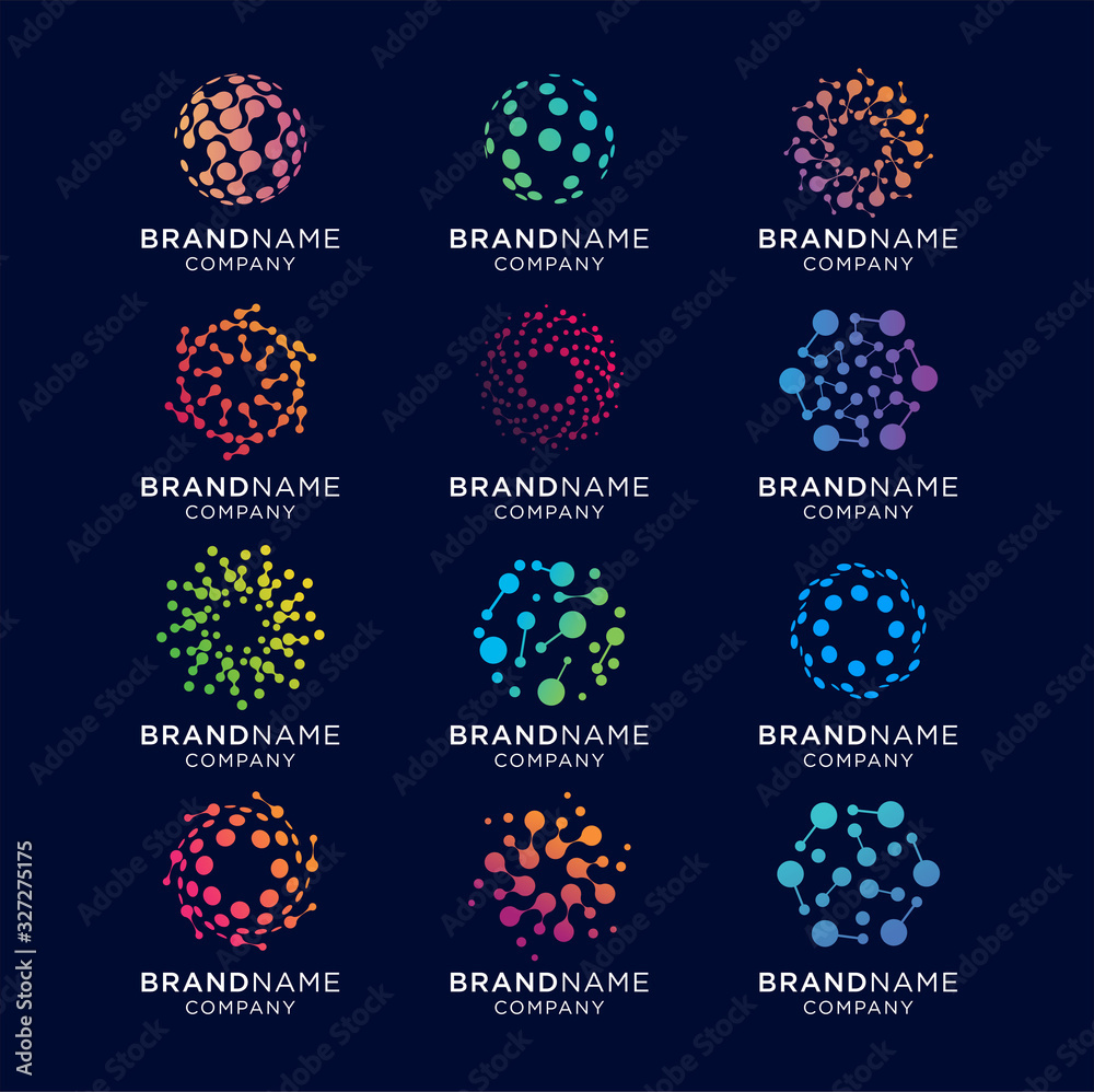 Set of Modern Abstract Circle Technology logo template,Advanced ...