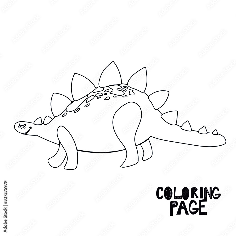 baby coloring dinosaurs, cute animals, for little children Stock Vector ...