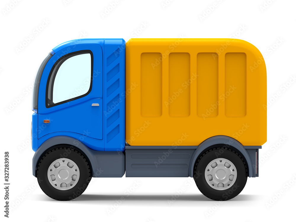 futuristic small delivery truck cartoon side Stock Illustration | Adobe ...