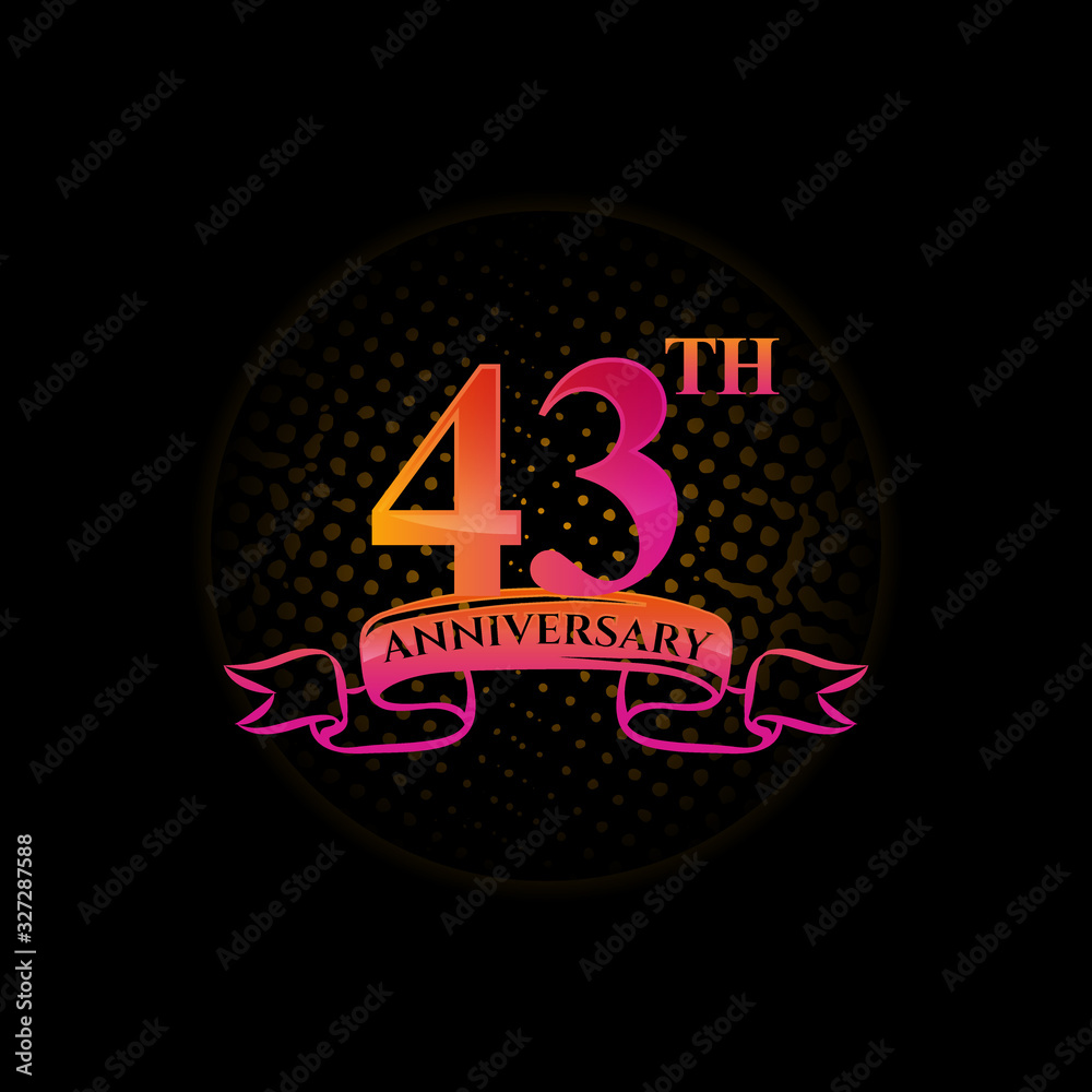 Logo 43th Anniversary Logo with a circle and number 43 in it and ...