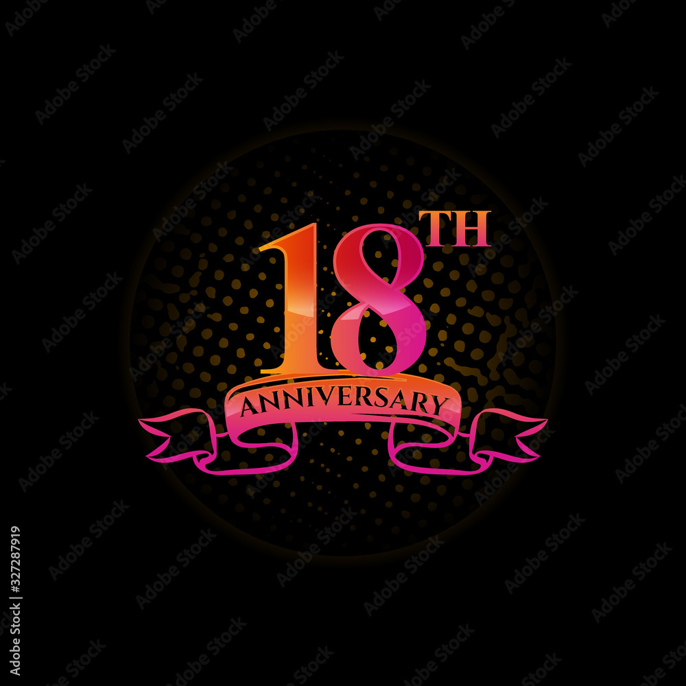 Logo 18th Anniversary Logo with a circle and number 18 in it and ...