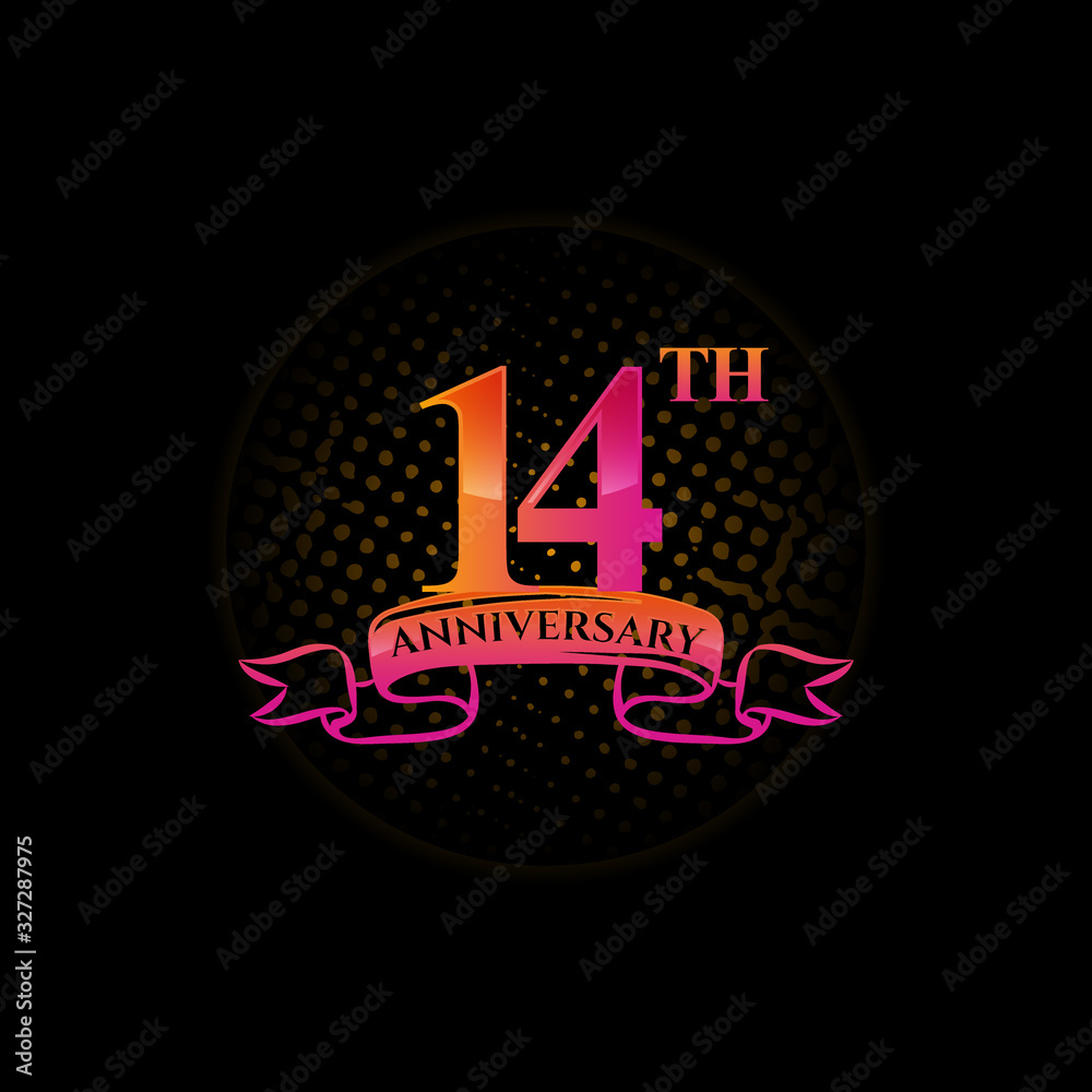 Logo 14th Anniversary Logo with a circle and number 14 in it and ...