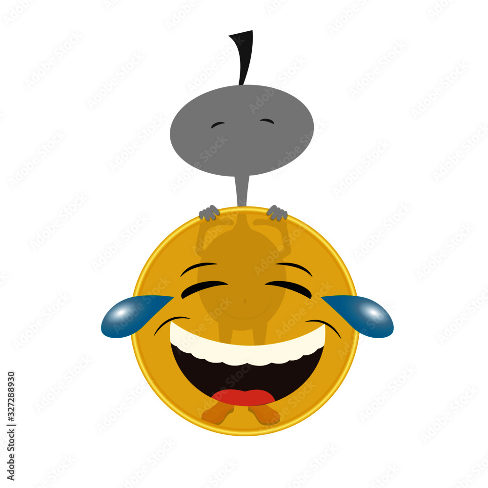 Vetor de Emoticon emoji Faccina che ride con omino stilizzato do Stock ...