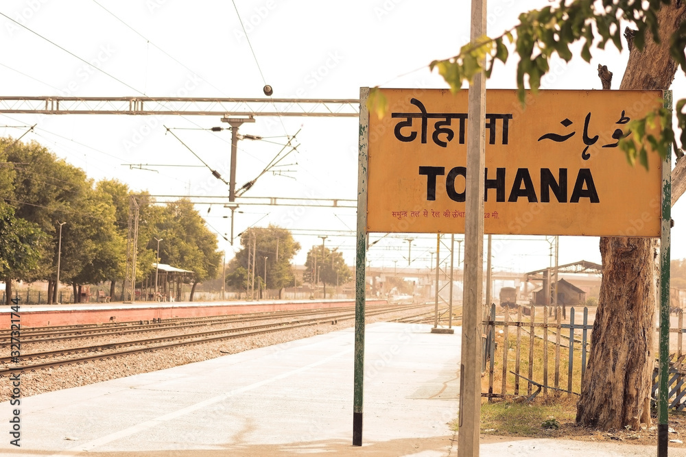 Tohana, Haryana, India - 19 November, 2019: 'TOHANA' written on a metal ...