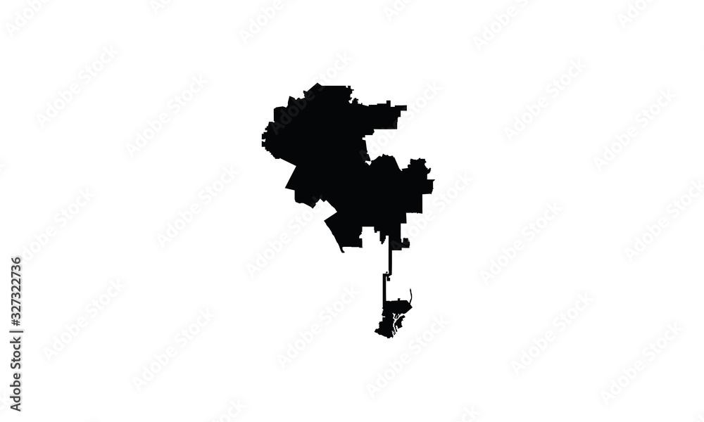 Los Angeles Outline Map