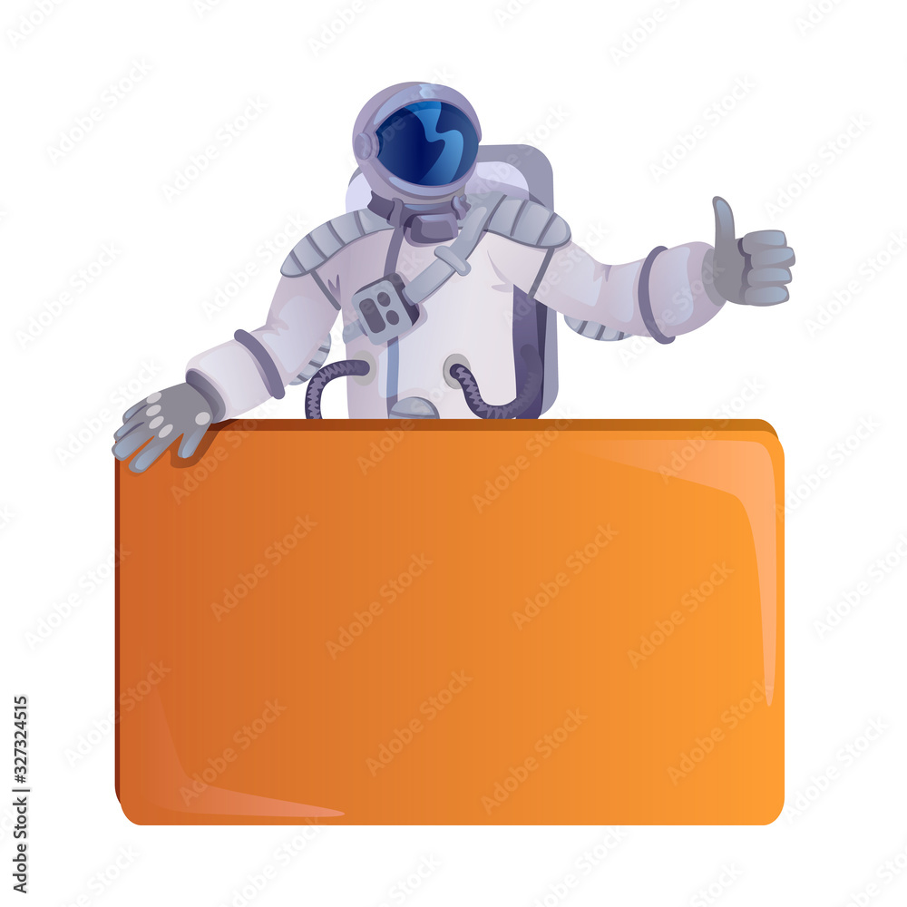 Astronaut flat cartoon vector illustration. Spaceman, cosmonaut holding ...