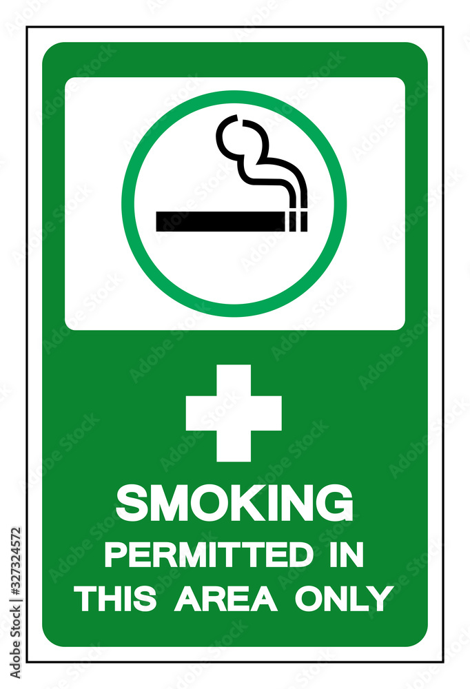 Smoking Permitted In This Area Only Symbol Sign, Vector Illustration ...