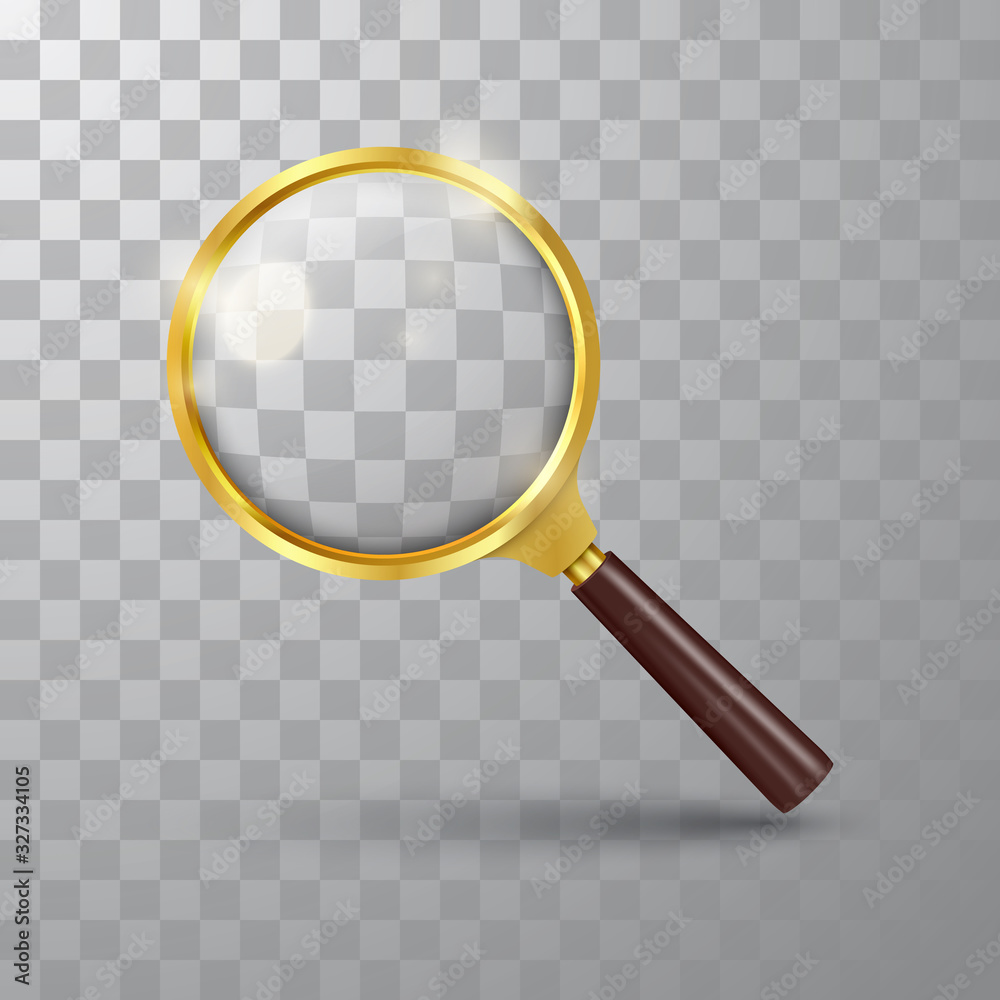 Realistic magnifying glass on a transparent background. Vector ...