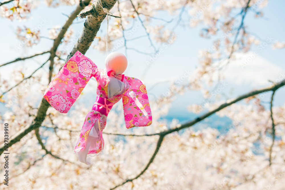 Teru Teru Bozu. Japanese Rain Doll hanging on Sakura tree to pray for ...