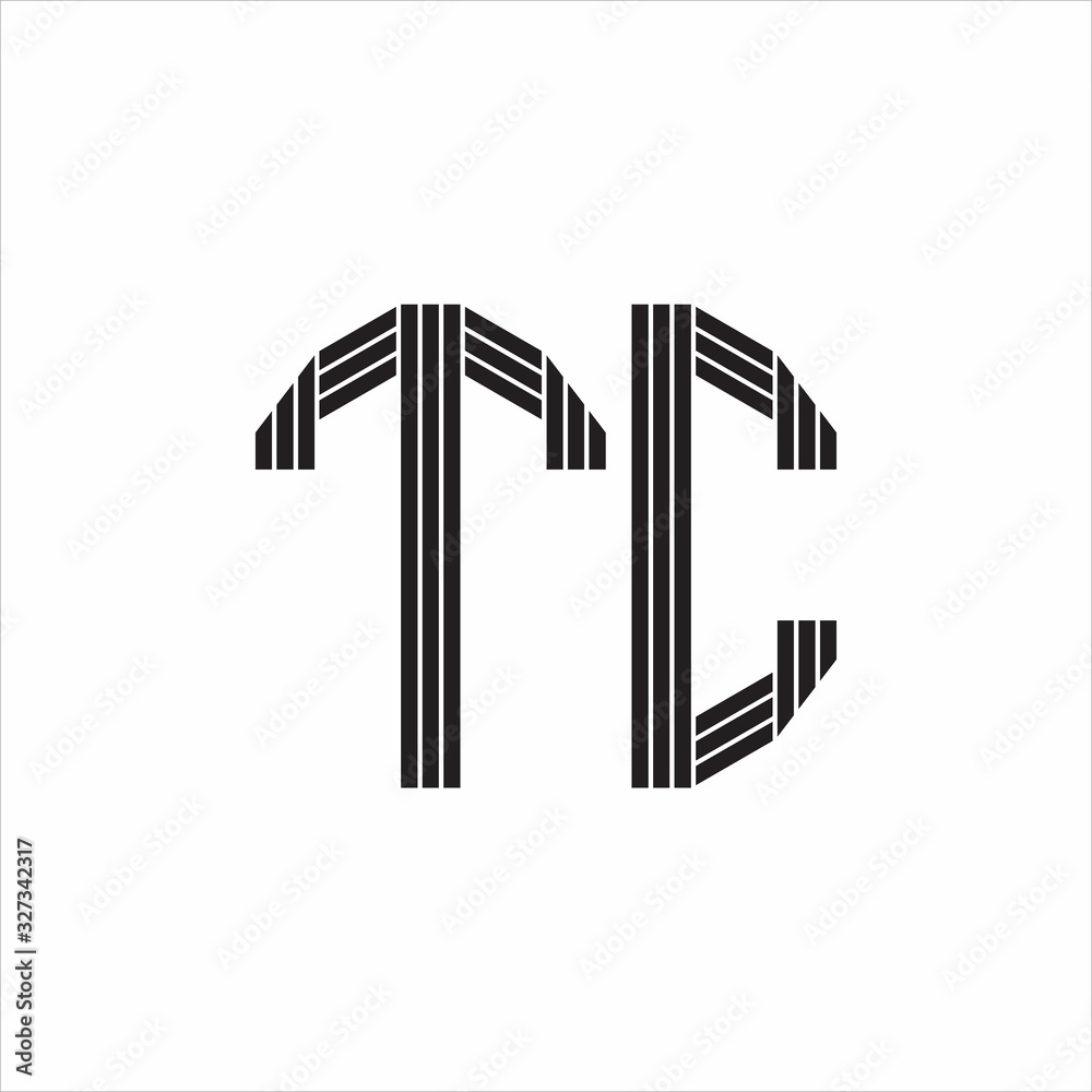 TC Logo monogram outline style linked isolated on white background ...