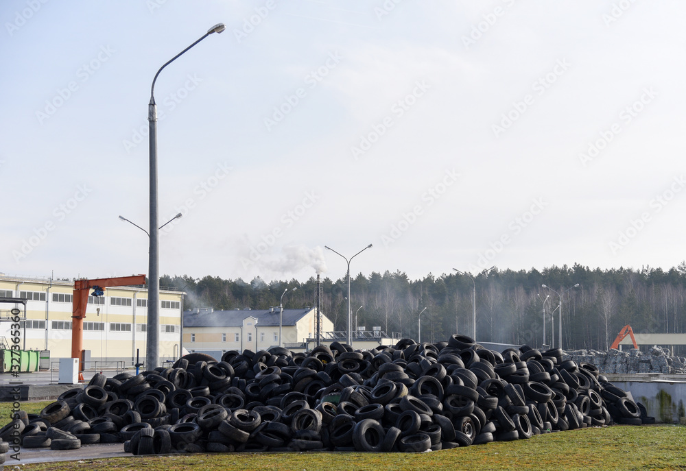 Industrial landfill for the processing of waste tires and rubber tyres ...