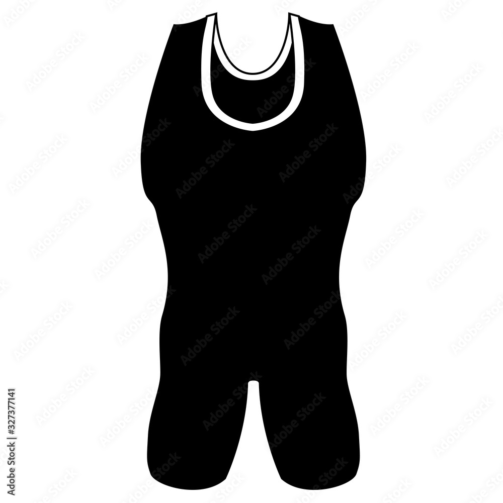 Black and White Wrestling Singlet Uniform Icon Illustration Graphic ...