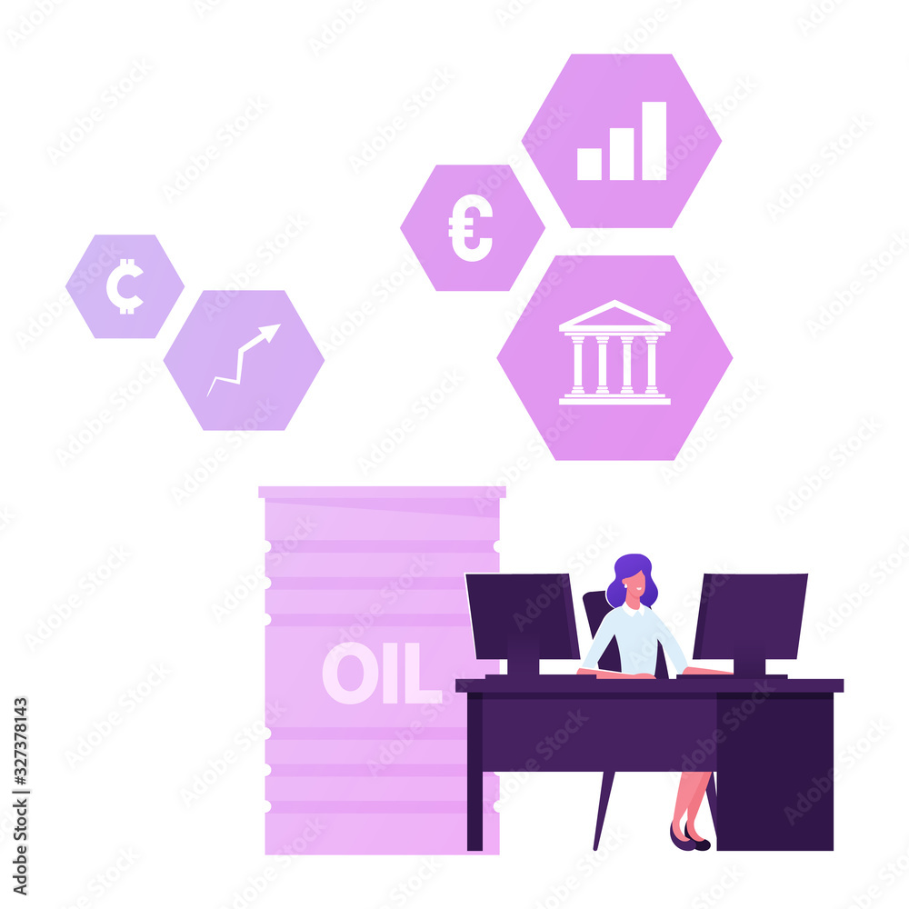 Businesswoman Trader Working on Computer Selling and Buying Currency ...