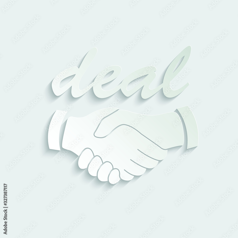 paper Handshake icon. business agreement Icon. Shaking hands. Make a ...