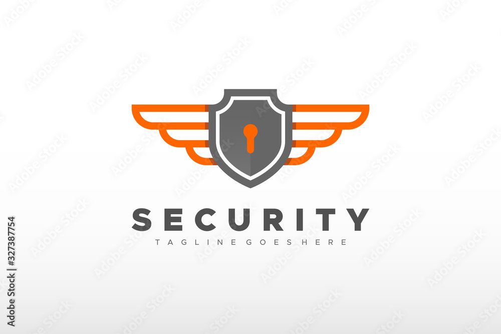 Military Symbol Security Logo. Wings and Shield Icon with Padlock ...
