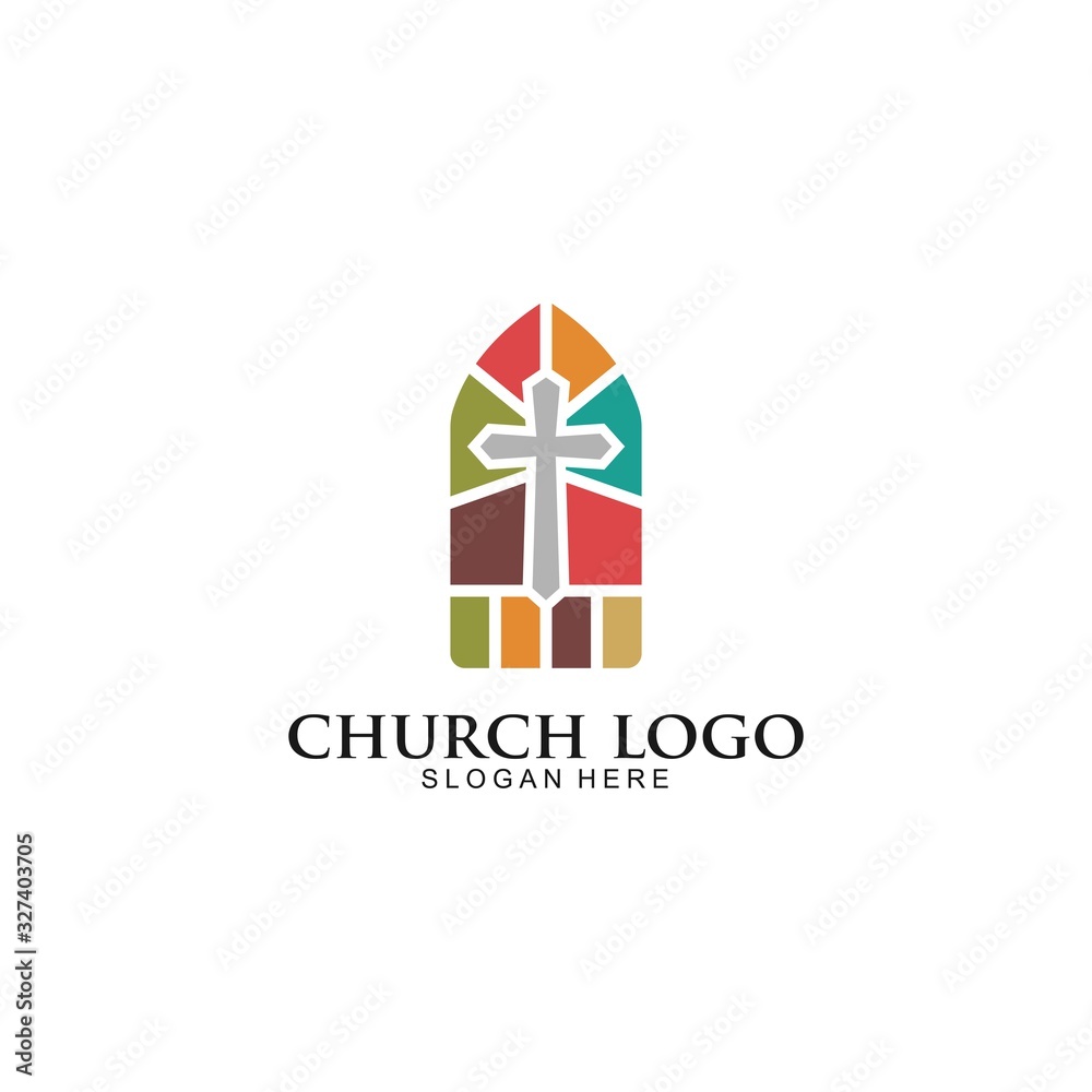 Church Logo template, Christian symbols. The Cross of Jesus, vector ...
