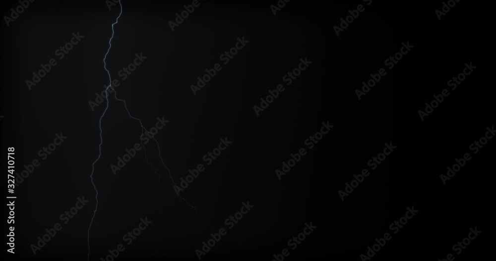 Lightning strikes on a black background with realistic reflections ...