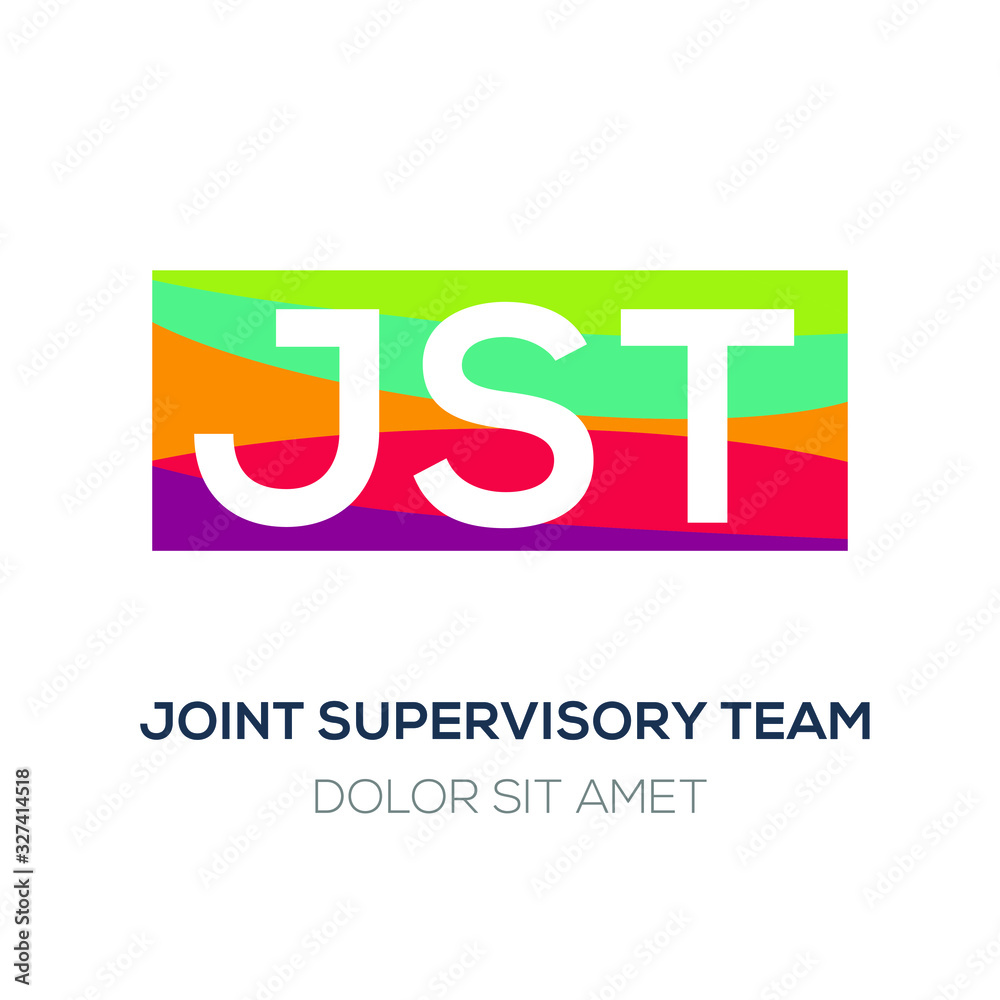 Creative colorful logo , JST mean (joint supervisory team) . Stock ...