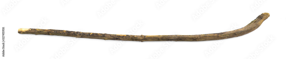 ancient wooden staff for walking isolated on white background Stock ...
