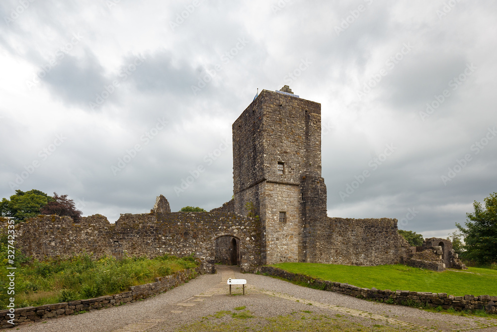 Mugdock Castle made in 13th century in Mugdock Country Park. Milngavie ...