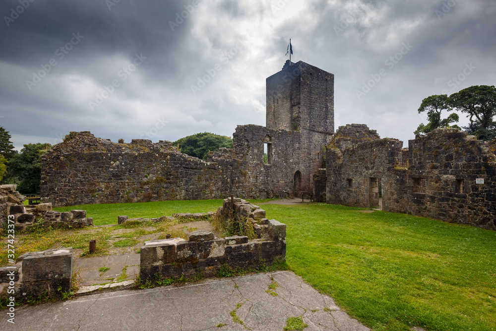 Mugdock Castle made in 13th century in Mugdock Country Park. Milngavie ...