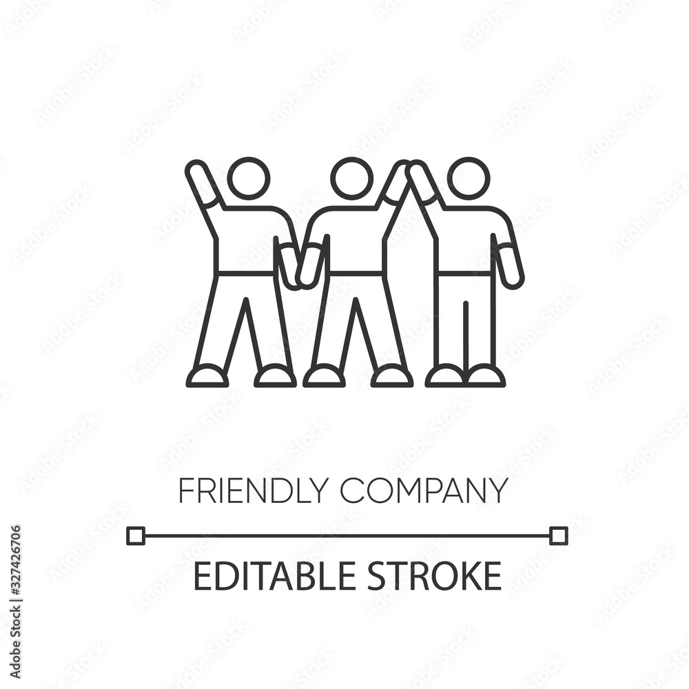 Friendly company pixel perfect linear icon. Thin line customizable ...