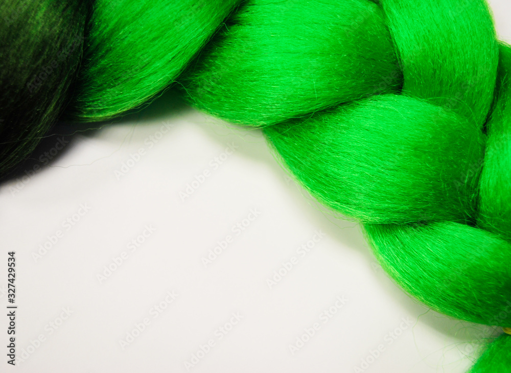 Kanekalon. Colored artificial hair strands. Synthetic hair materials ...