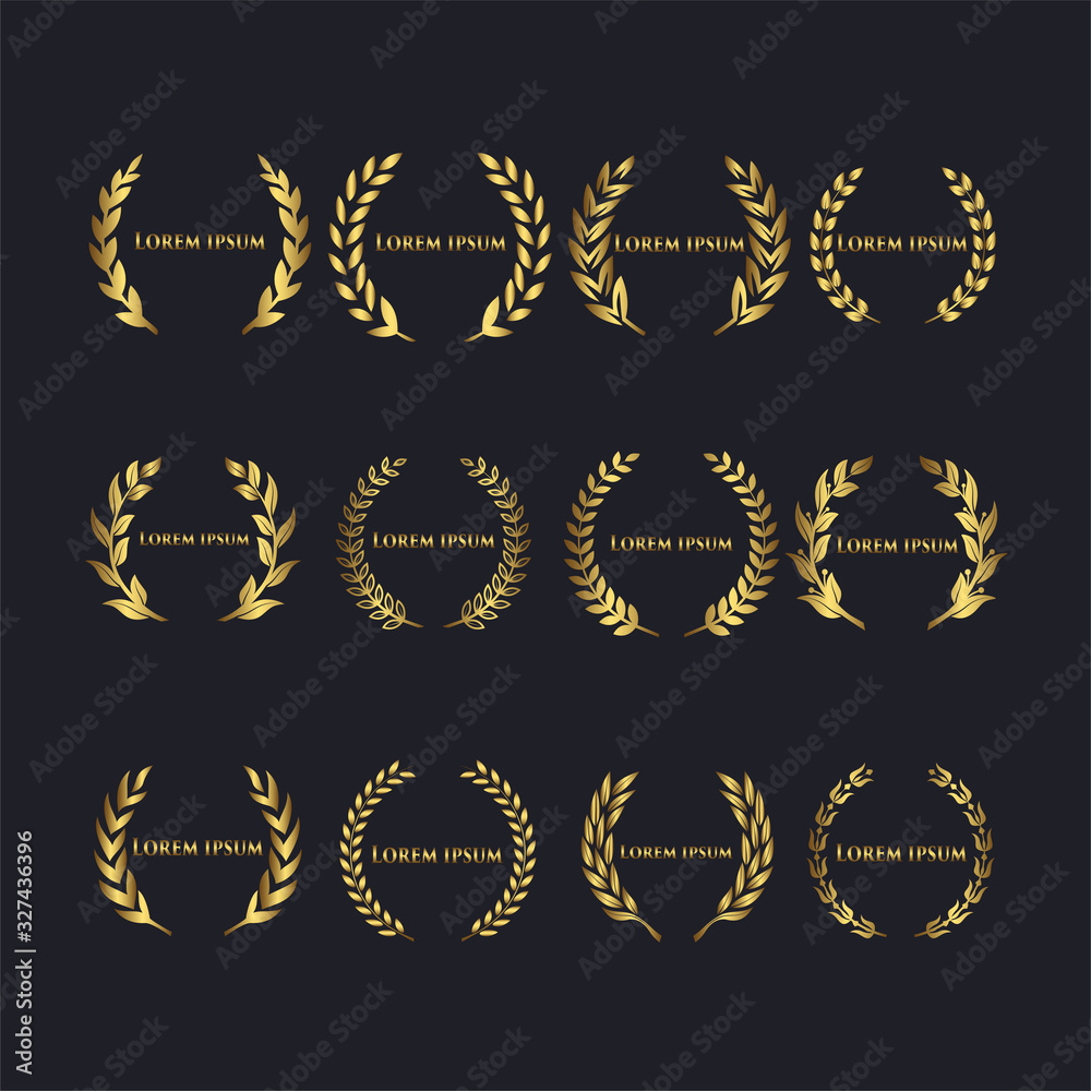 Award icon with text in a laurel wreath vector illustration. Stock ...