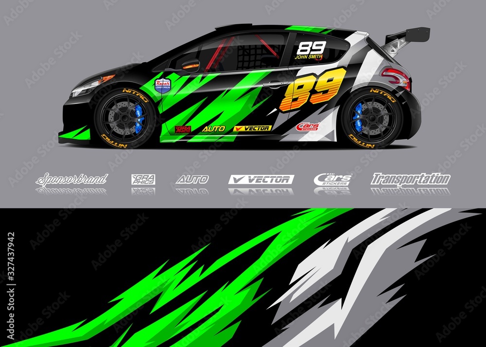 Racing car wrap design vector. Graphic abstract stripe racing ...