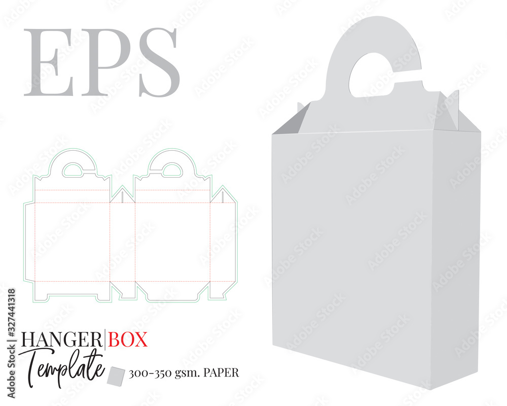 Hanger box Template. Vector with die cut / laser cut layers. Shopping ...