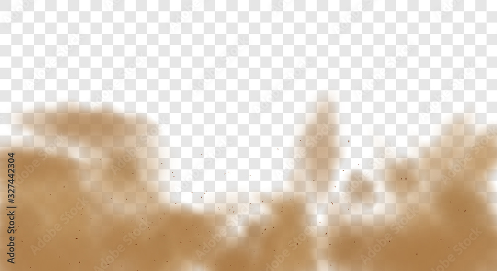 3d realistic dust cloud isolated on a transparent background.Brown ...