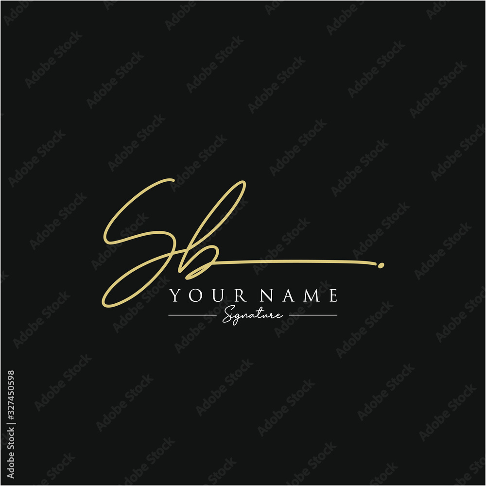 Letter SB Signature Logo Template Vector Stock Vector | Adobe Stock
