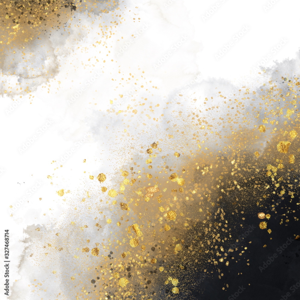 Black watercolor texture with gold. Abstract background Stock ...