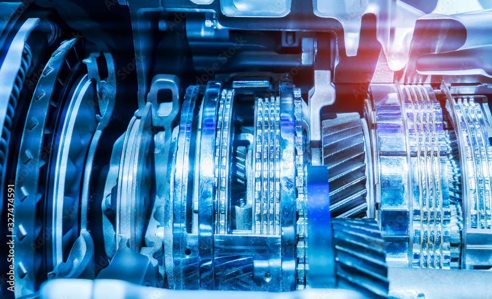 Metallic background of car automotive transmission gearbox Stock Photo ...
