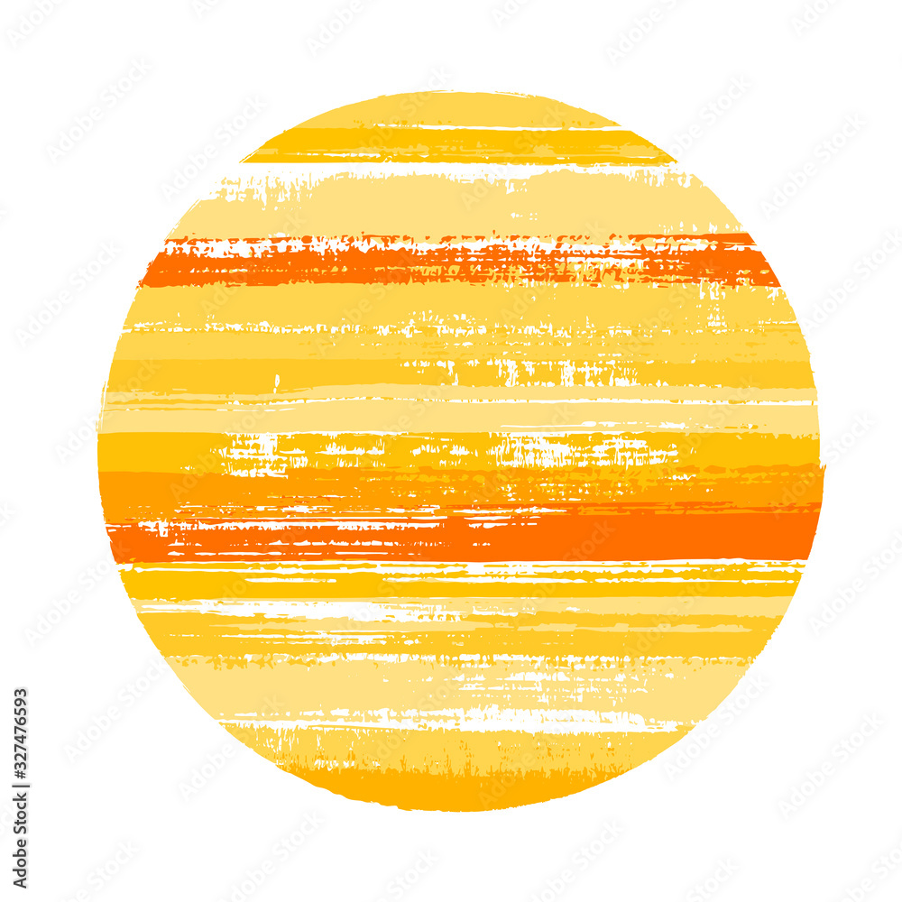 Modern circle vector geometric shape with stripes texture of paint ...