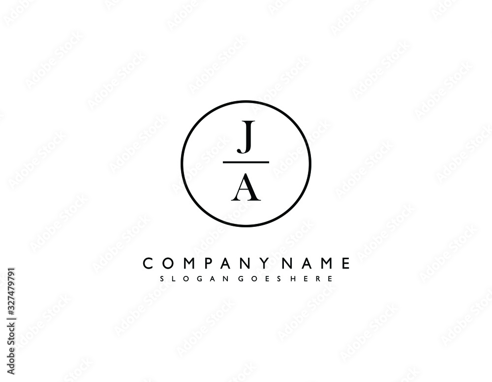 JA initial letter elegant handwriting logo collection Stock Vector ...