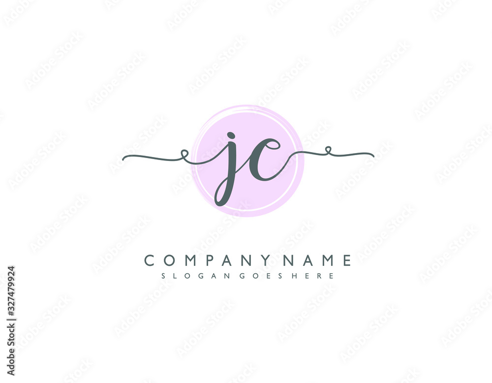 JC initial letter elegant handwriting logo collection Stock Vector ...