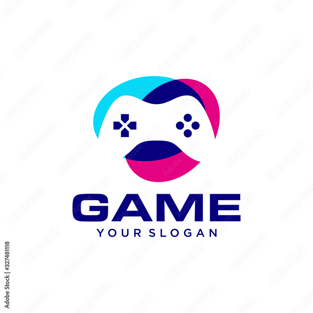 Gaming controller logo design vector illustration Stock Vector | Adobe ...